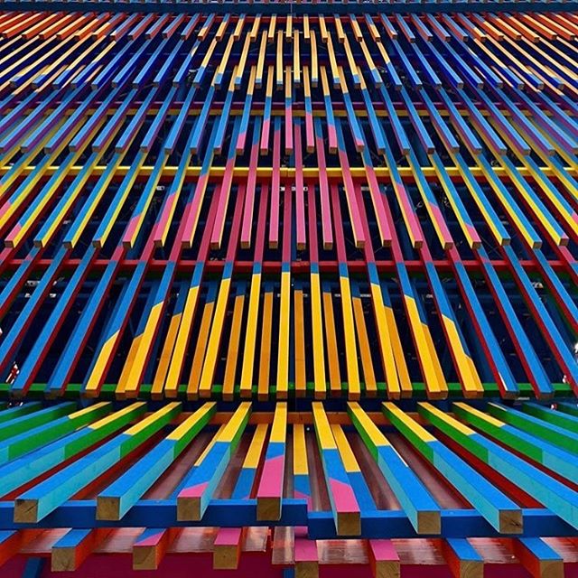 A Colorful Pavilion In Contrast With Raw Brick Architecture? Yes ...