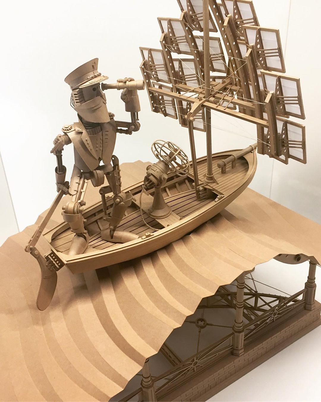 These Awesome Cardboard Sculptures Are Inspired By Steampunk and Sci-Fi ...