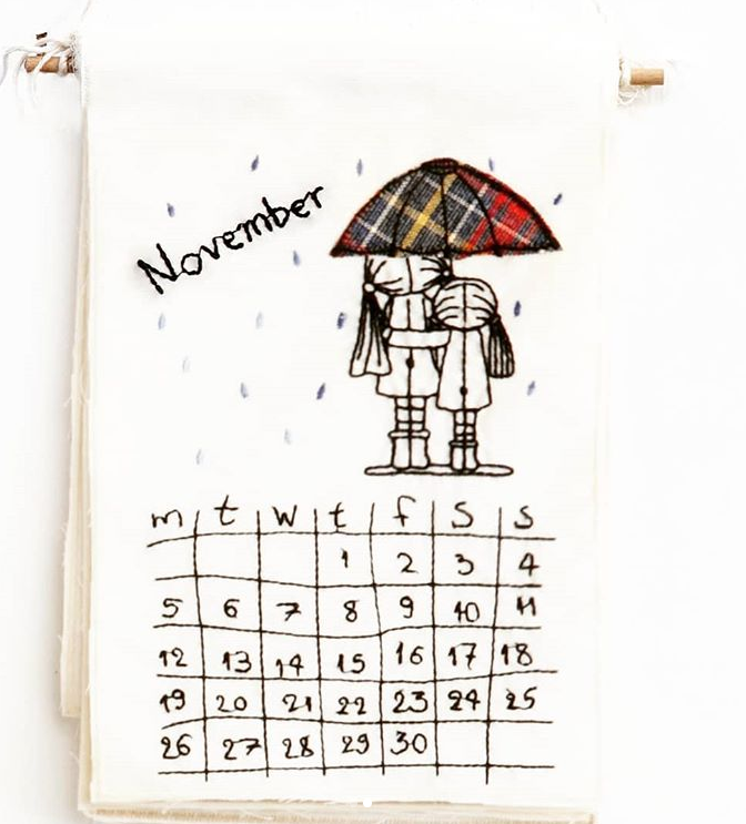 Artist Makes Beautiful Embroidered Calendars - PlayJunkie